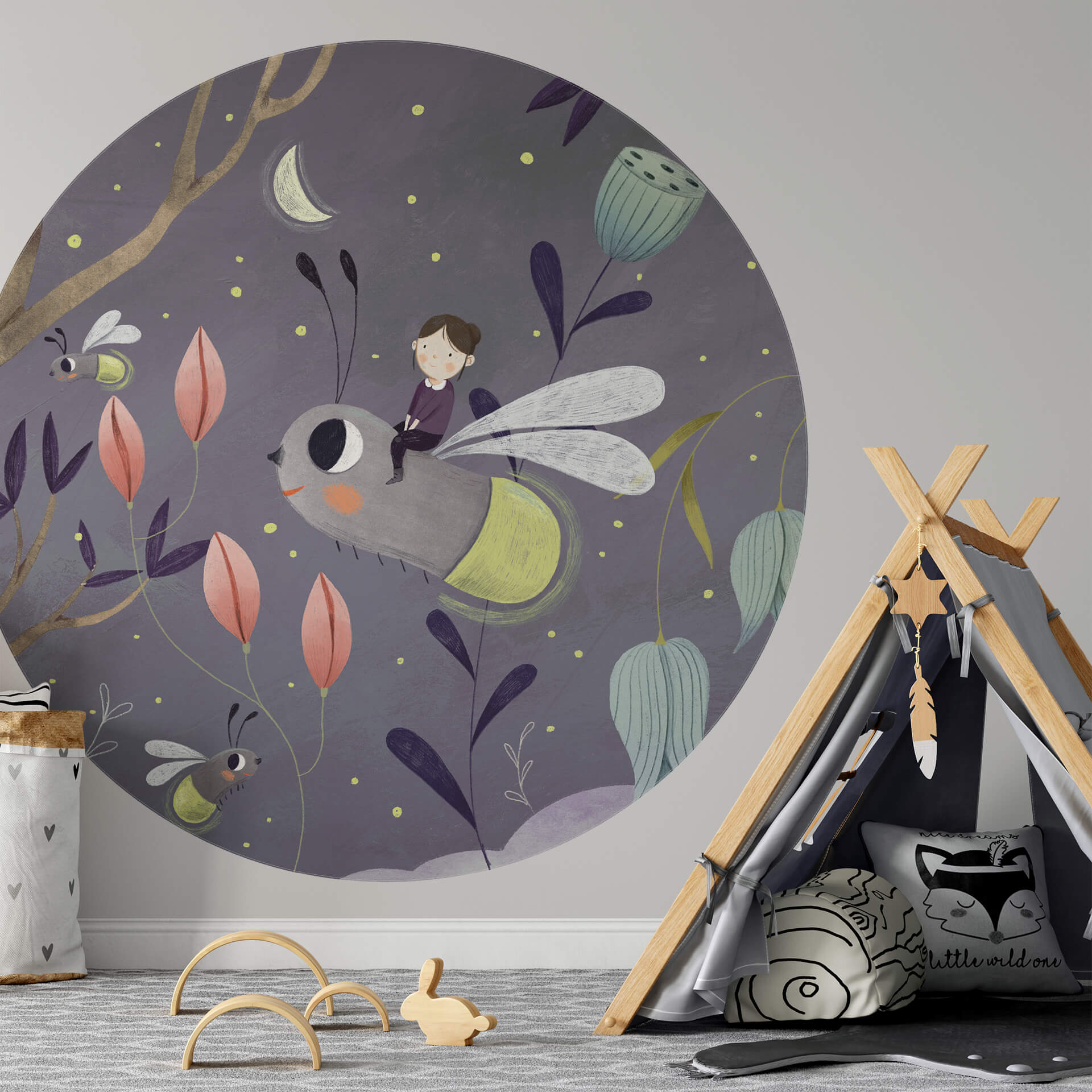 Kids Illustrated Fireflies Wall Mural | Order From Cover Your Wall